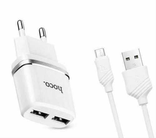 Блок питания сетевой 2 USB hoco, C12