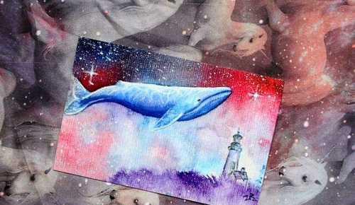Авторские открытки "космические киты"