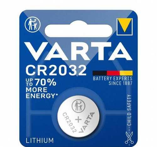 Батарейка Varta electronics CR2032 BL1 Lithium 3V (6032) (1/10/100)