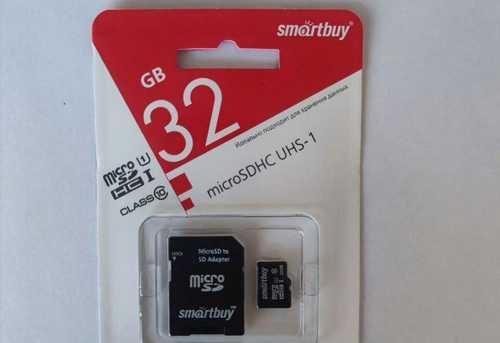 Карта памяти microsdhc smartbuy 32 GB с адаптером