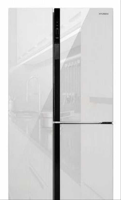 Холодильник Hyundai CS6073FV белое стекло в наличи