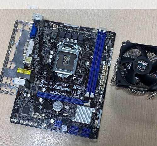 Материнская плата ASRock H61M-DG4 s1155   кулер