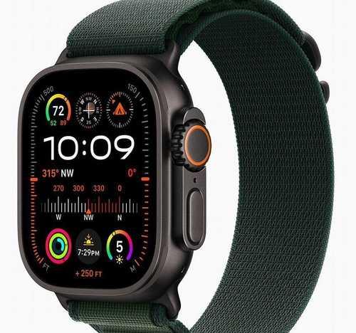 Смарт-часы Apple Watch Ultra 2 (2024), 49, Black Titanium, Alpine Loop, Dark Green (S)