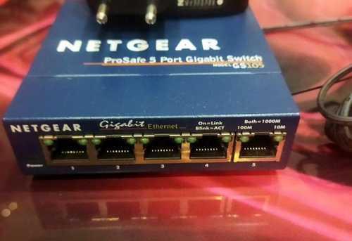 Гигабитный коммутатор Netgear GS105, 5-портовый