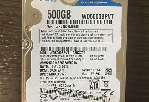 HDD накопитель western digital 500Gb