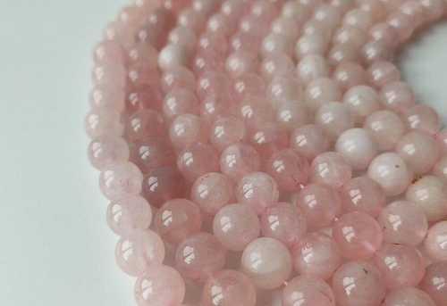 Розовый кварц бусины 12 мм в нитях
