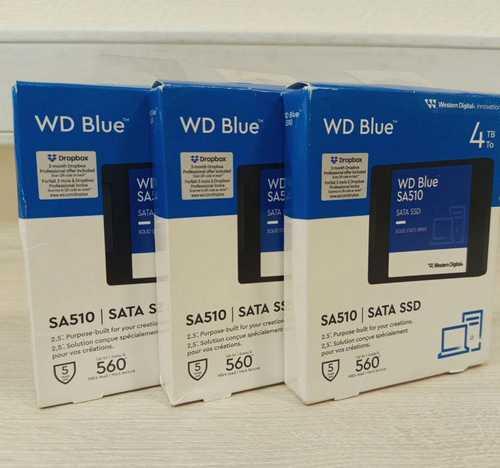 SSD накопитель WD Blue SA510 4TB, 2.5", SATA III