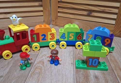 Много Lego duplo поезд, эвакуатор, пожарная и т.д