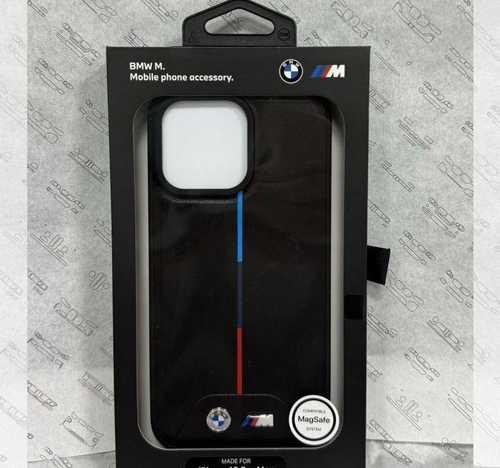 Чехол BMW для iPhone 15 Pro/ProMax TricolorBlack