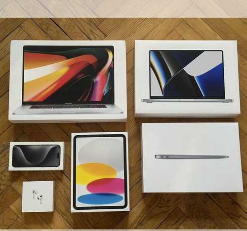 Коробки от Apple MacBook Pro, Air, iPad, iPhone, A