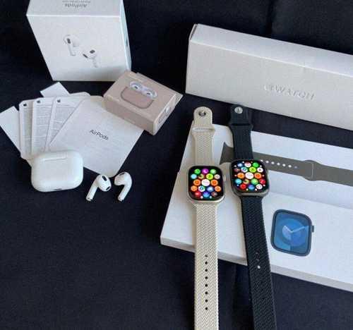 Смарт часы Apple Watch 9 46mm   AirPods 3 Lux