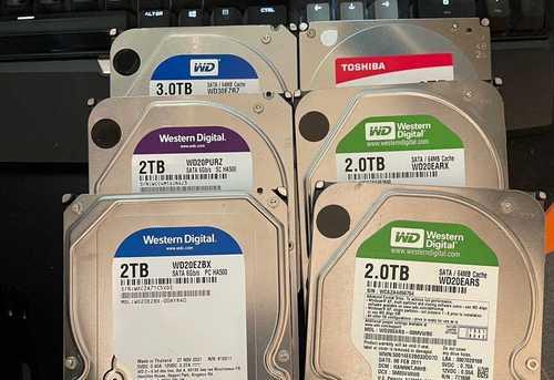 Жесткие диски WD, Seagate, Toshiba 250Gb-3Tb