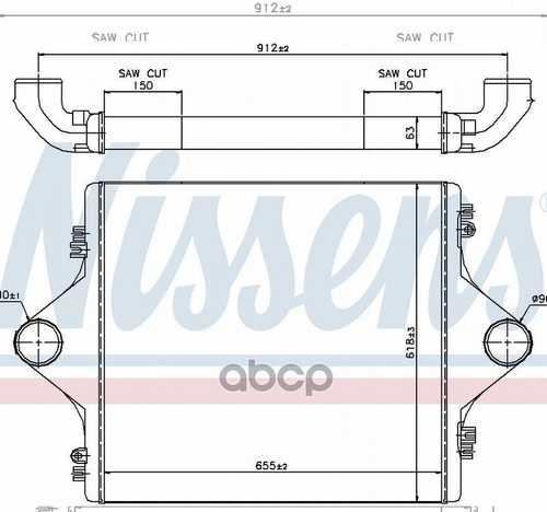 Интеркулер 652*612*50 MAN F2000 96977 Nissens