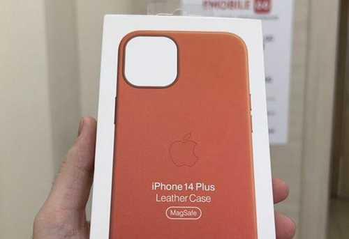 Apple Leather Case MagSafe iPhone 14 Plus Orange