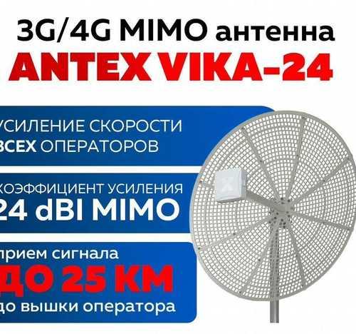 Параболическая 3G 4G MiMO Антенна 24 DBi antex