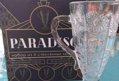 Набор из 4 стеклянных кружек paradiso