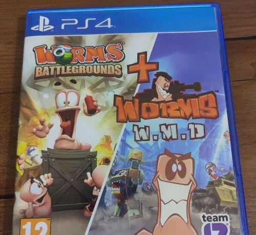 Worms battlegrounds + W.M.D ps4 диск