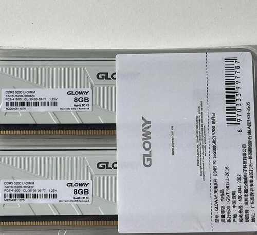 Оперативная память Gloway 16GB (2x8Gb) DDR5 5200