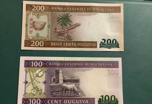 Коллекционная Банкнота Мавритания 100, 200 уг