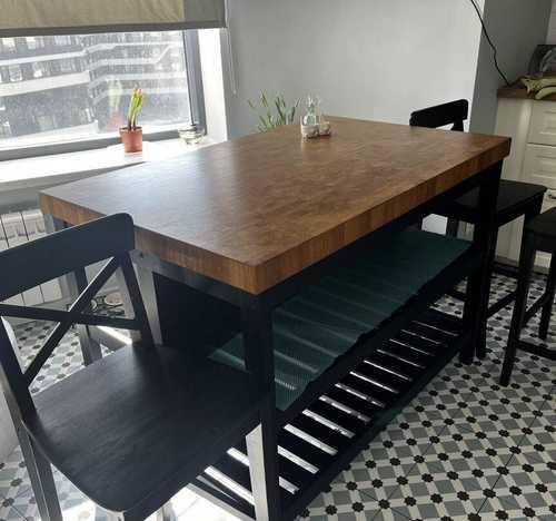 Барные стол IKEA vadholma и барыне стулья ingolf