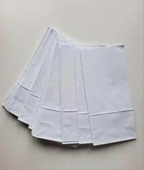 Пакет бумажный крафт белый 100 шт 12х8х25см