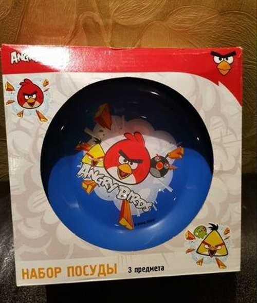 Набор детской посуды "Angry Birds" новый