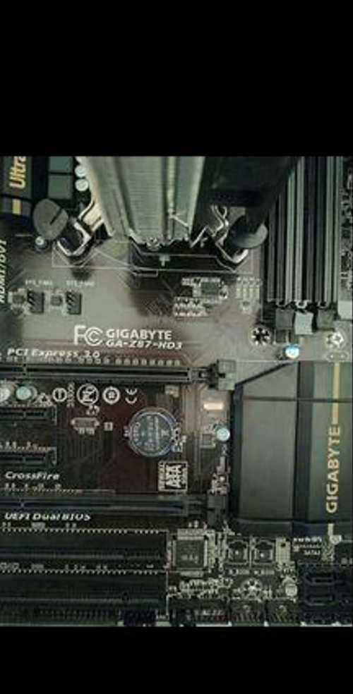 Комплект Gigabyte z87 +Intel i5 4670 +кулер