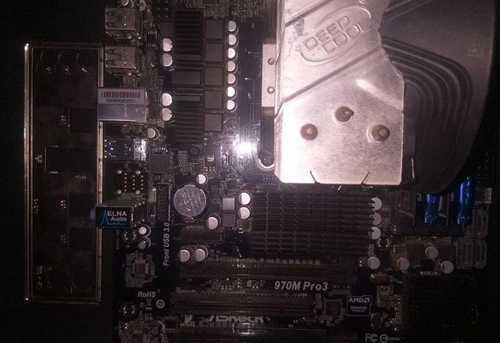 Комплект AMD fx8320 + ASRock 970m pro3, 16gb ddr3