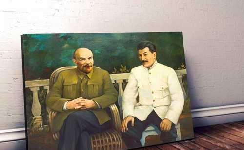Портрет В.И. Ленин и И.В. Сталин. на холсте