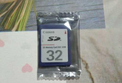 Карта памяти Canon SD 32 MB memory Card SDC-32M