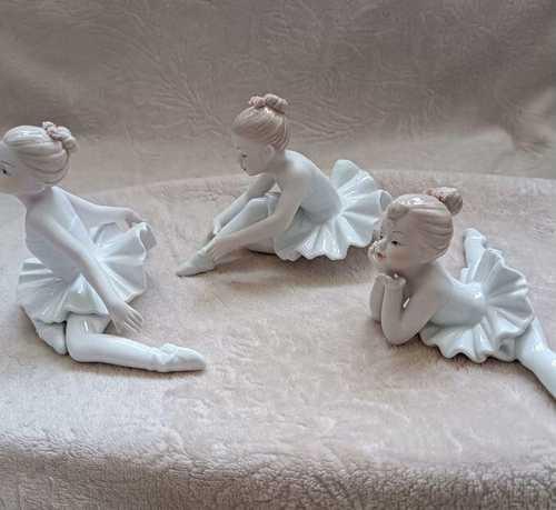 Коллекция из трёх фарфоровых статуэток "Балерины"