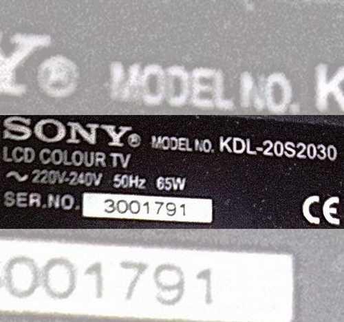 Телевизор sony bravia KDL-20S2030