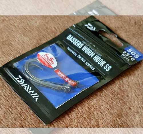 Крючки офсетные Daiwa Bassers Worm Hook SS SOS 3/0