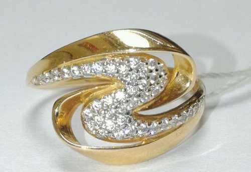 Золотое кольцо с фианитами р 17,0 (15050)