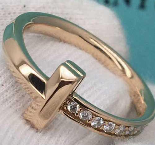 Золотое кольцо Tiffany 5.7 гр 0.14 ct