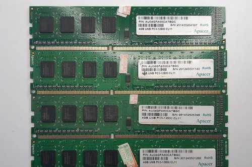 Оперативная память Apacer DDR3 16Gb (4планки*4Gb)