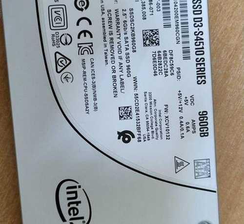 Intel ssd d3-s4510 960gb