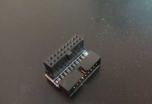 Переходник, адаптер USB 3.0 20 pin, 90 градусов