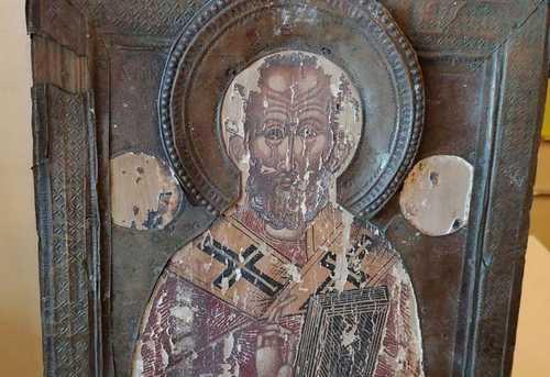 Старинная икона Св. Николай Чудотворец