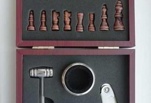 Винный набор, 4 предмета, с шахматами