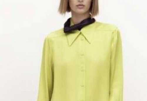 Женская вискозная рубашка Zara XS желтая