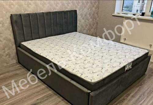 Кровать двуспальная с мягкой спинкой/для гостиницы
