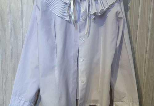 Блузка-рубашка для девочки белая 128