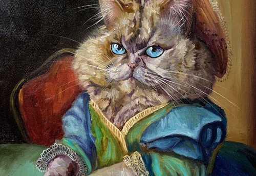 Картина маслом кошка