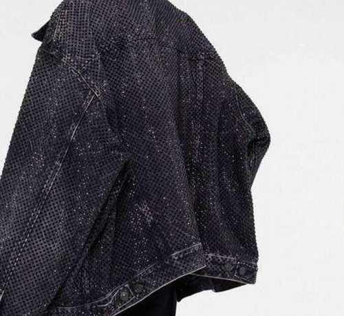 Джинсовая куртка Balenciaga со стразами премиум
