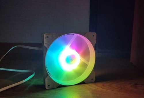 Новый вентилятор белый 120мм с RGB подсветкой