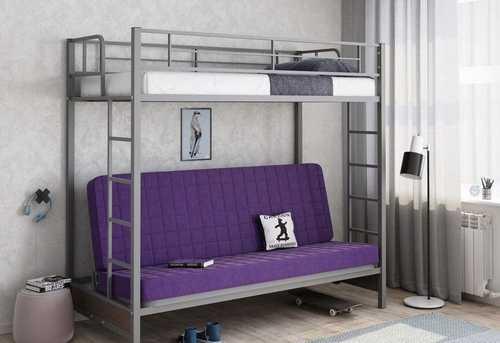 Двухъярусная кровать диван металлическая М-0