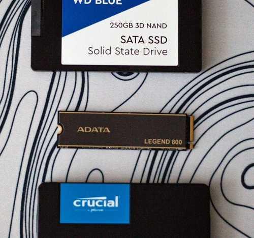 SSD Диски: WD Blue, Crucial BX500, adata legend 70