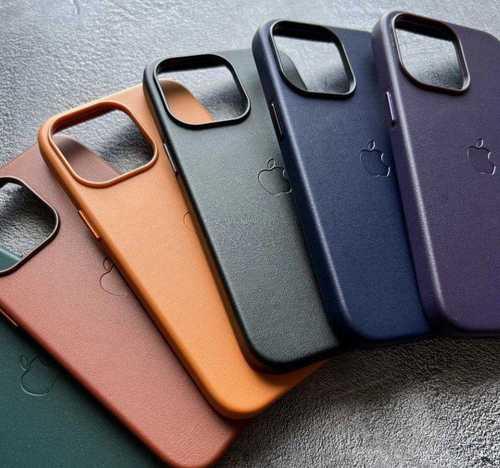 Чехол Leather Case для Apple iPhone 15/15 Pro/15Pr