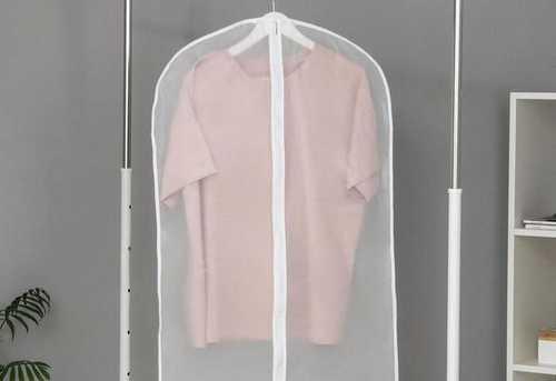 Чехол для одежды плотный, 60100 см, peva, цвет бел